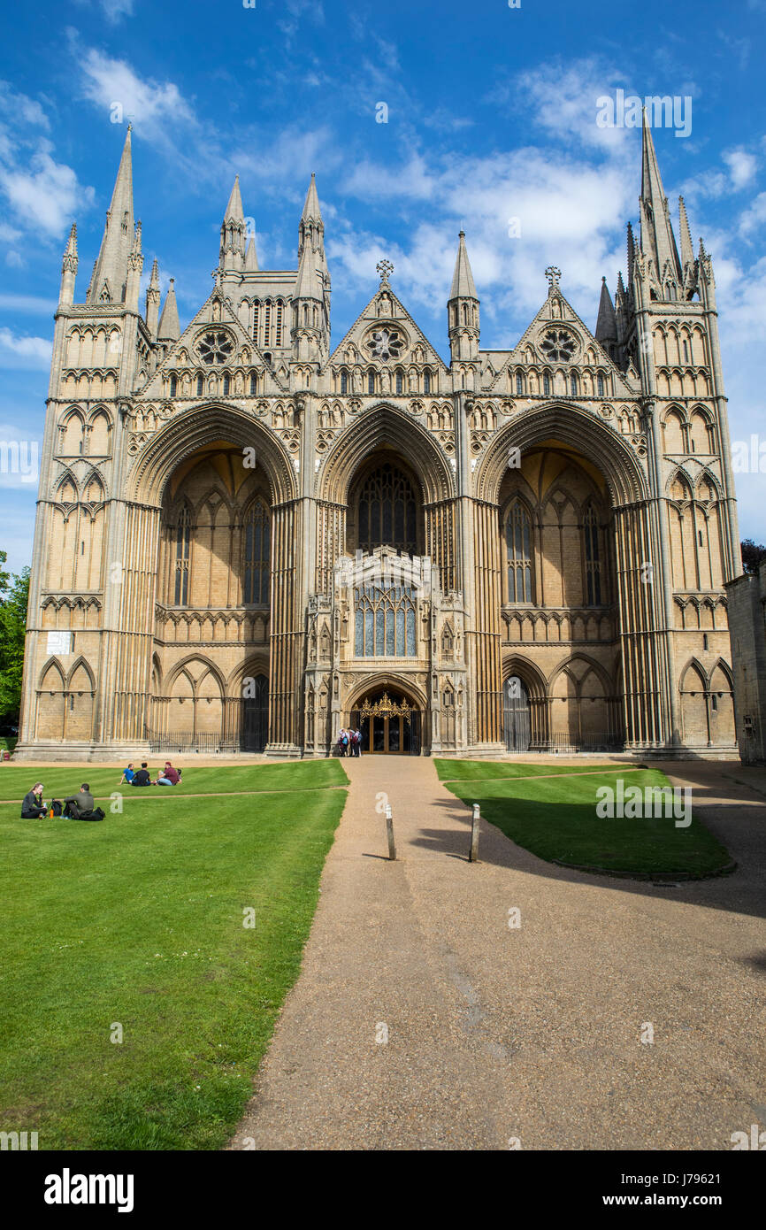 PETERBOROUGH, UK - MAY 22ND 2017: The facade of the magnificent ...