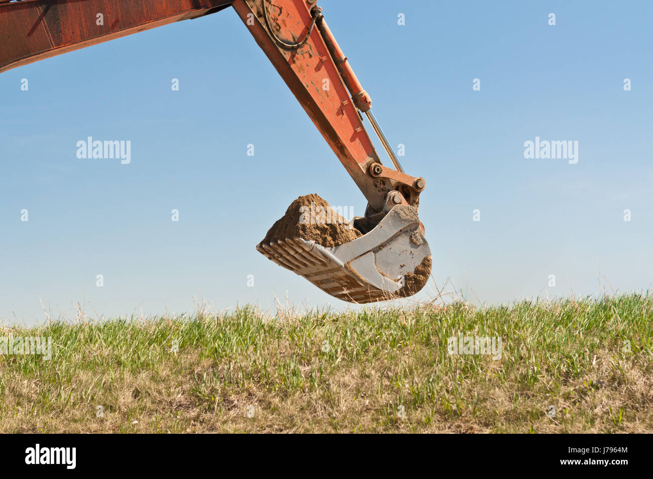 industrial excavation equipment scoop digging outdoors construction ...