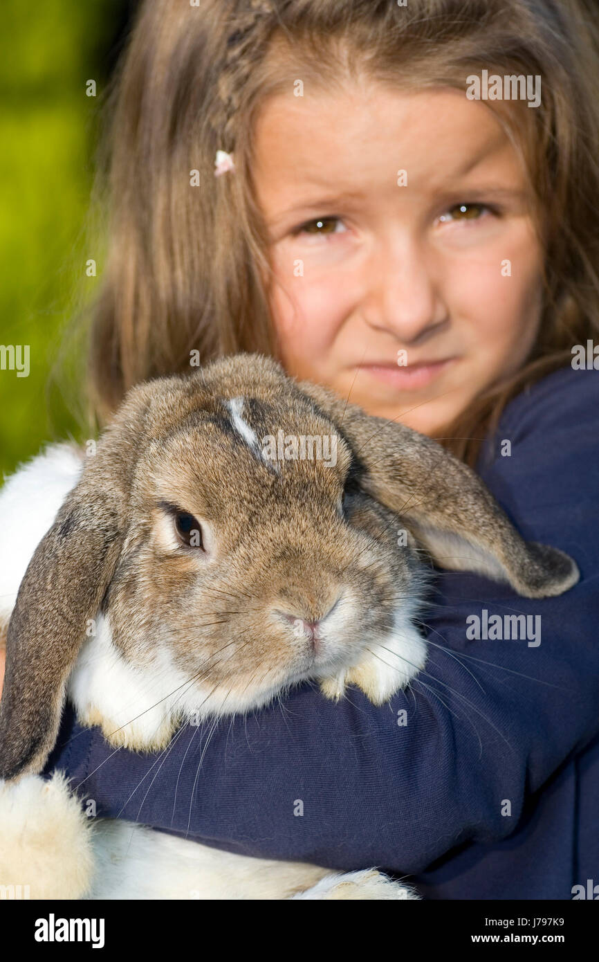 child with rabbit Stock Photo - Alamy