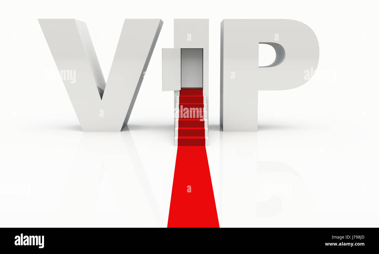 3d vip text with red carpet Stock Photo - Alamy