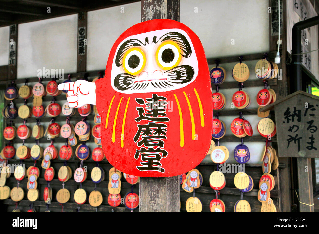 Daruma Doll Illustrated Board Shows the Way to Daruma-do Hall Daruma-ji ...