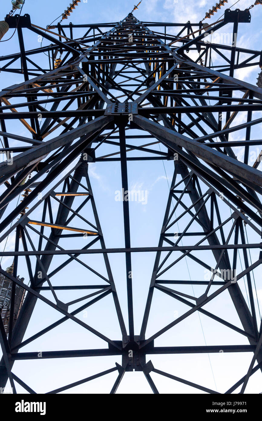 Power line. Iron construction. The iron table Stock Photo - Alamy