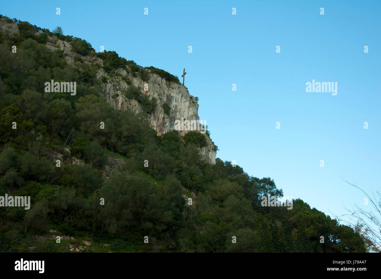 landscape scenery countryside nature tree trees stone winter cross rock ...