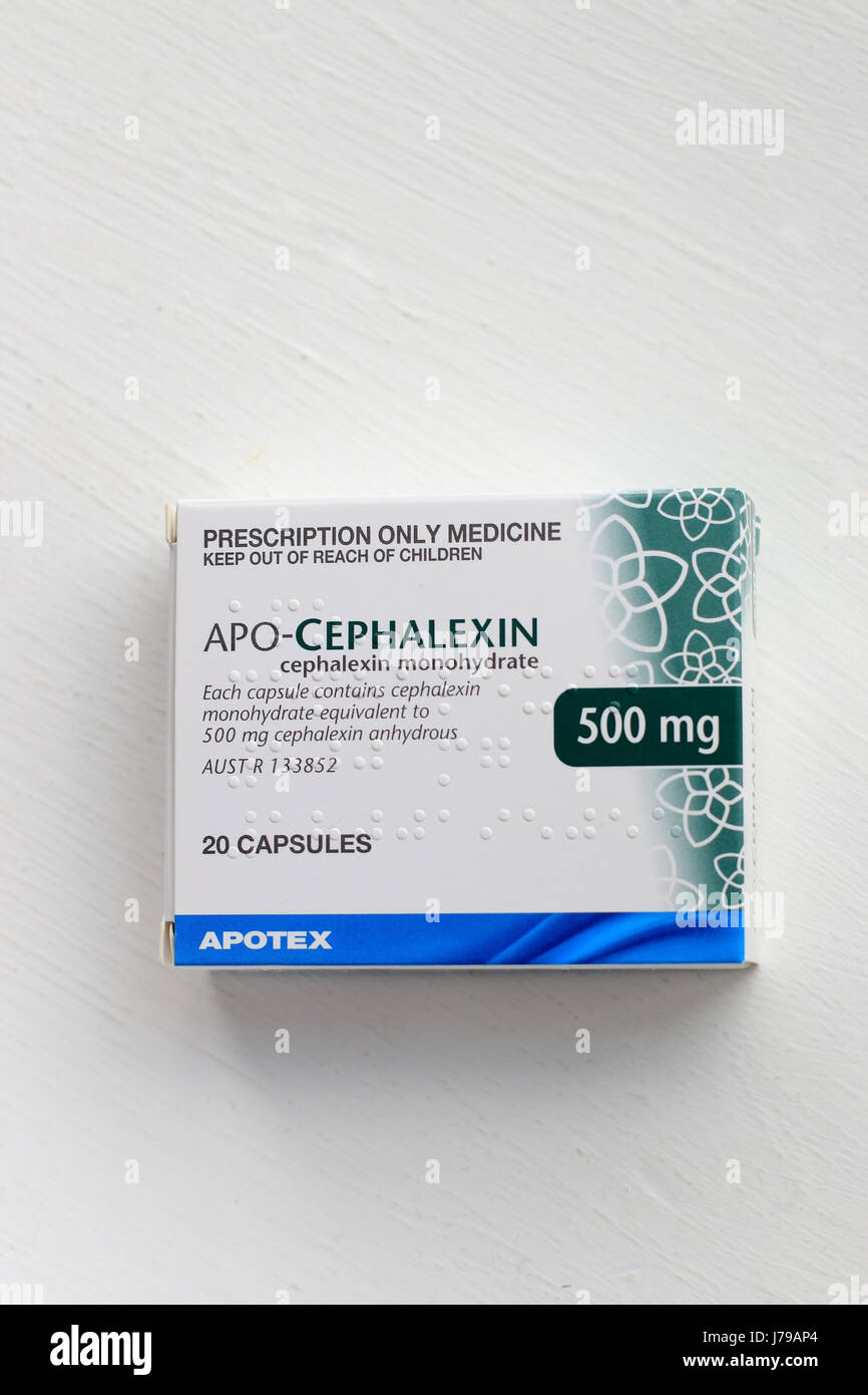 APO Cephalexin isolated against white background Stock Photo - Alamy