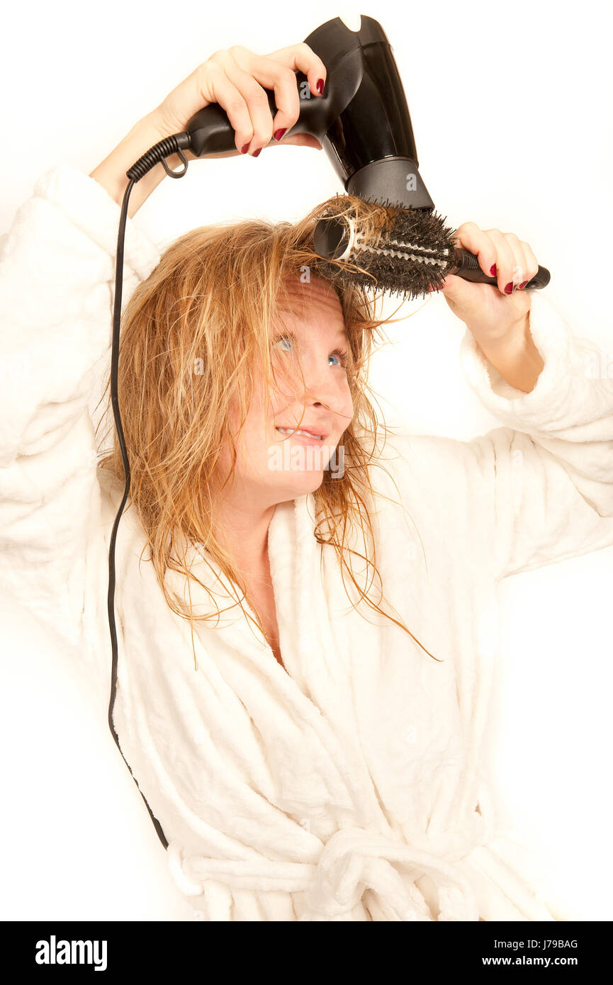 young woman fhnt her hair Stock Photo - Alamy