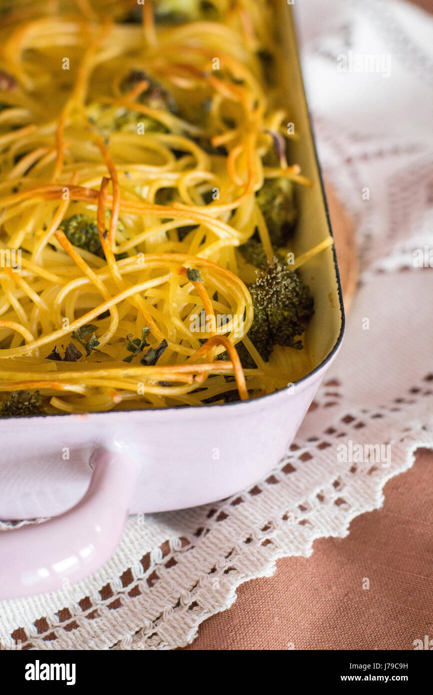 baked pasta in a tray Stock Photo - Alamy