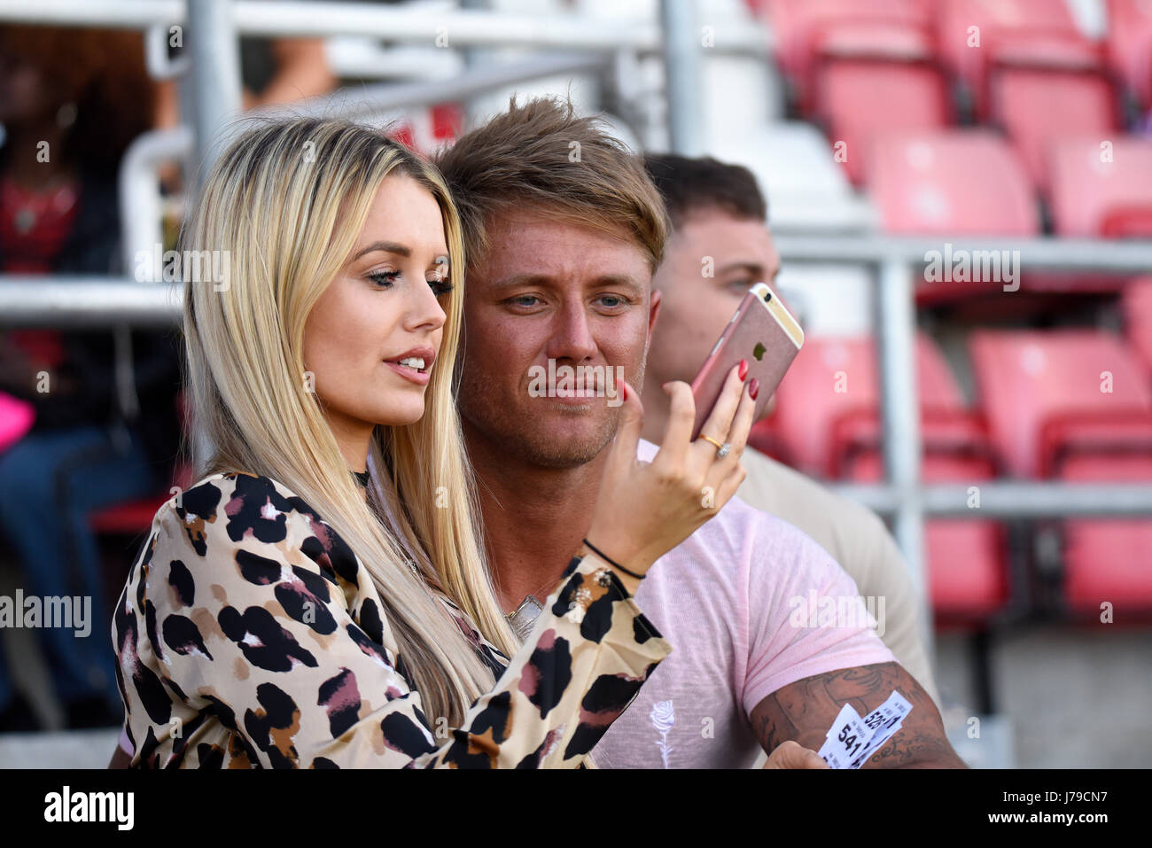 Pearl Day (model, MTV) and James Bryce (MTV Spring Break) posing for a ...