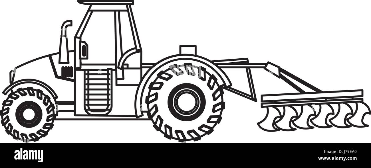 plowing tractor agriculture vehicle concept Stock Vector Image & Art ...