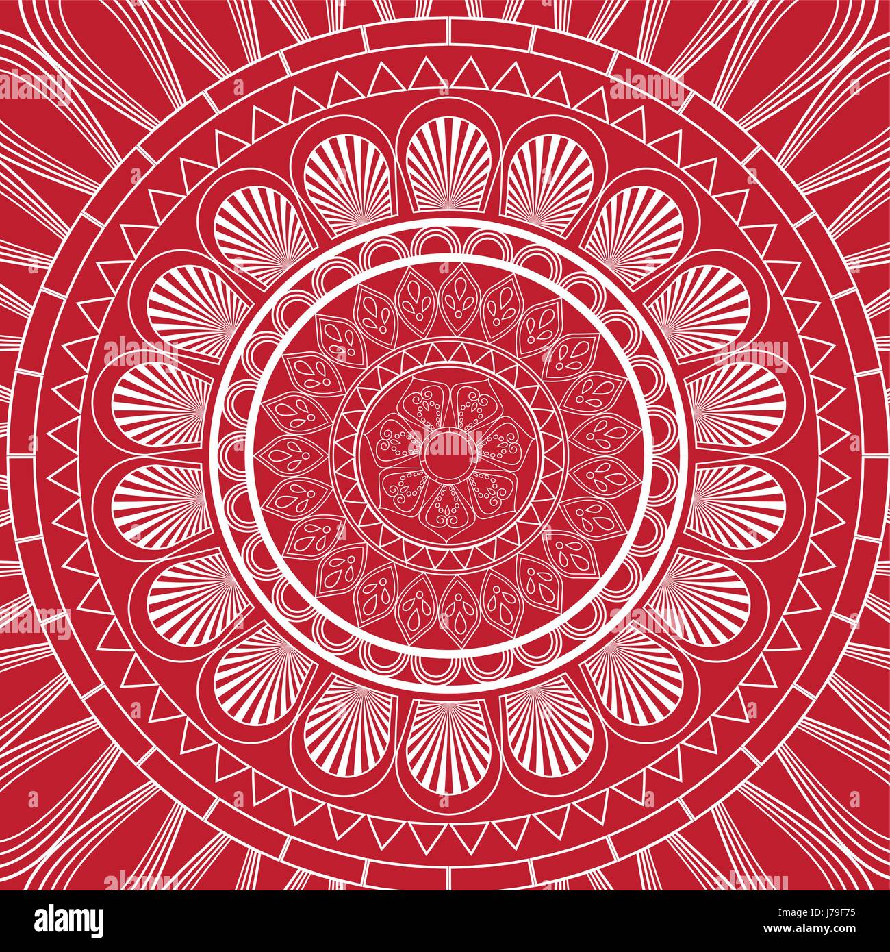 red mandala. ethnic decorative elements. indian, ottoman motifs Stock ...