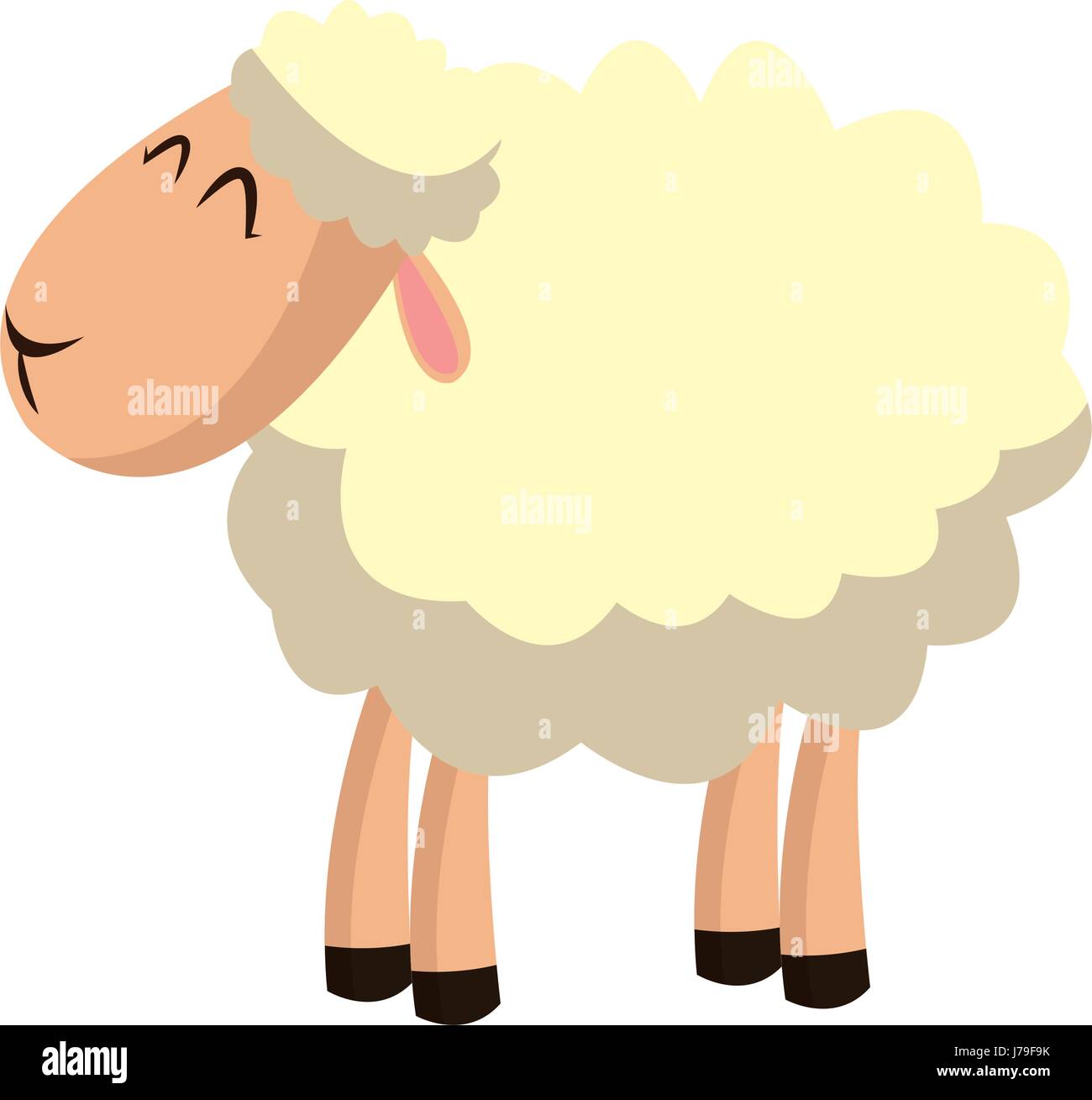 Cute sheep manger character vector Stock Vector Images - Alamy