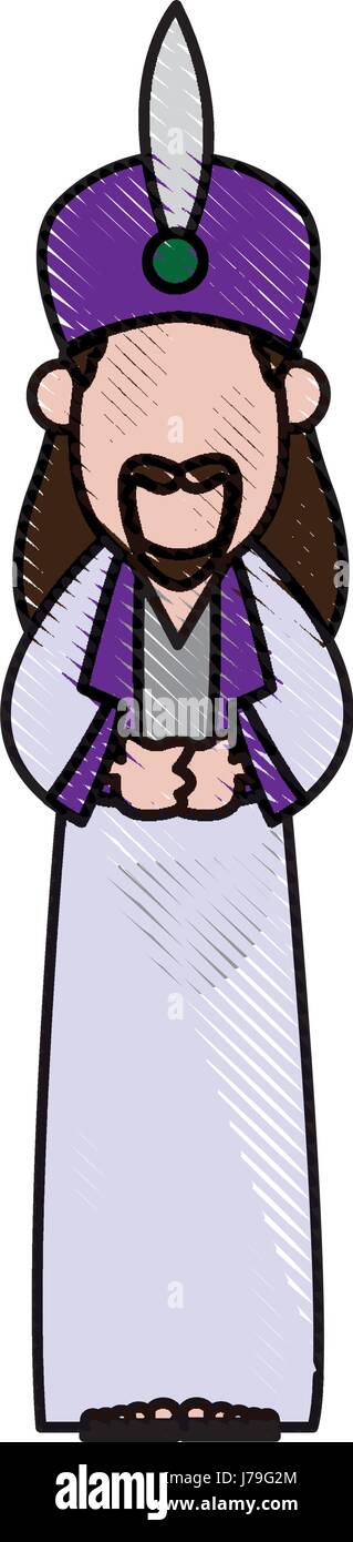 cartoon man manger with traditional clothes Stock Vector Image & Art ...