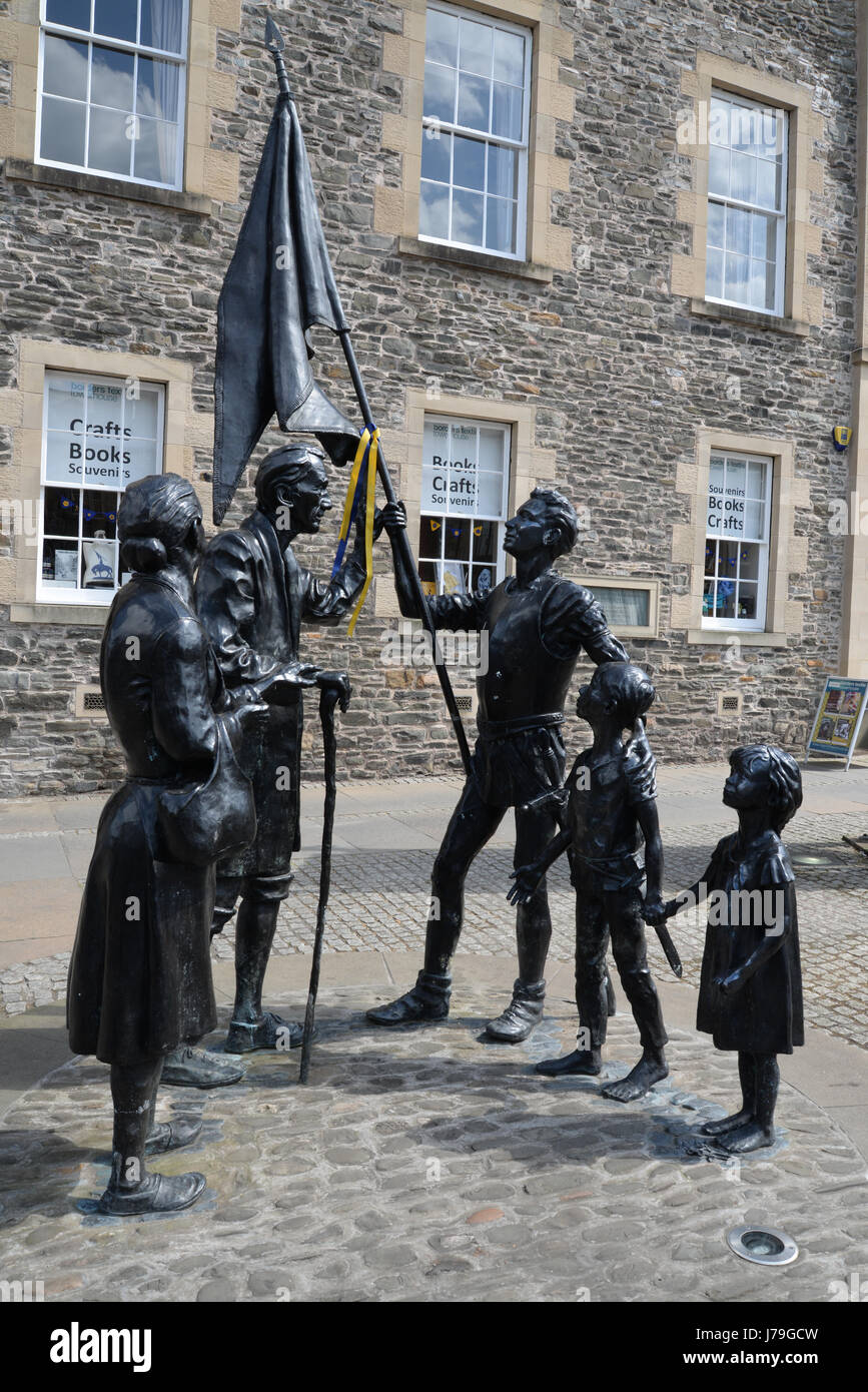 Memorial to the 'Battle' of Hornshole in Hawick which was a small ...