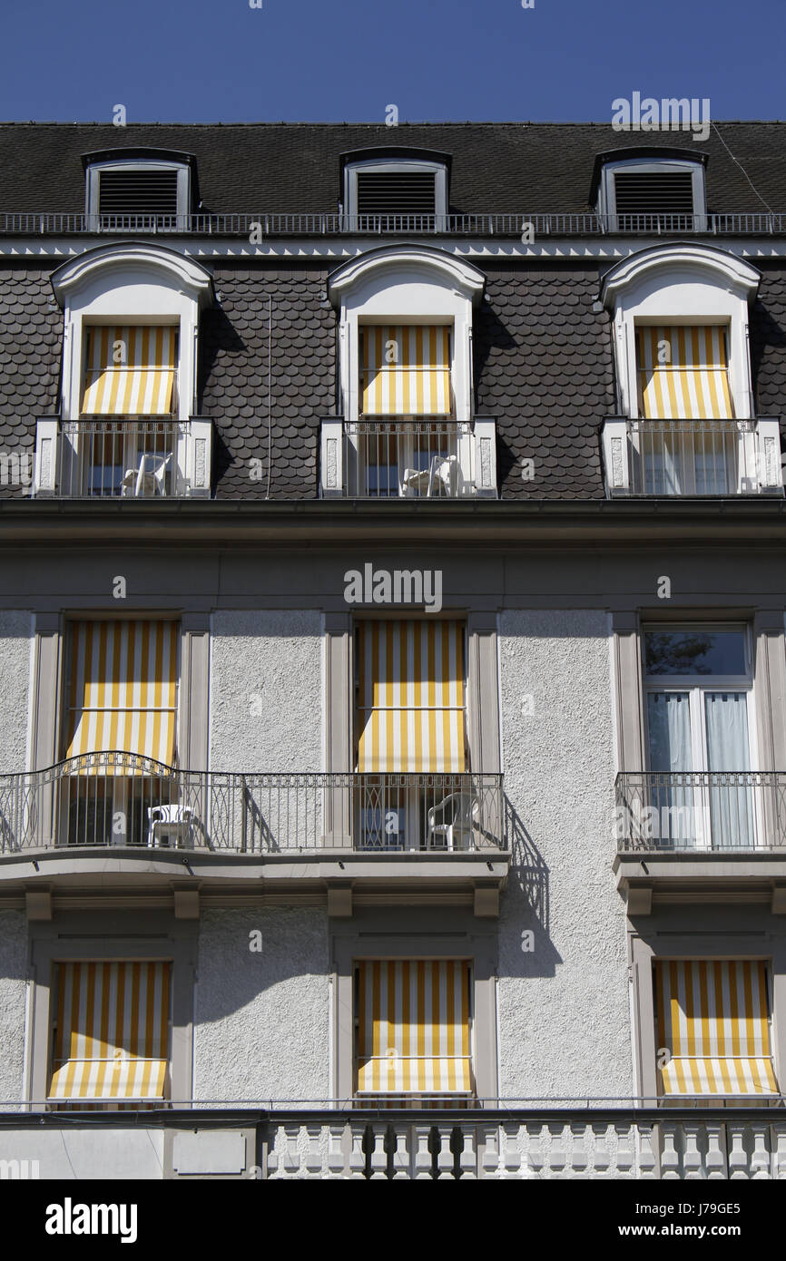 balcony facade real estate building yellow buildings house building ...