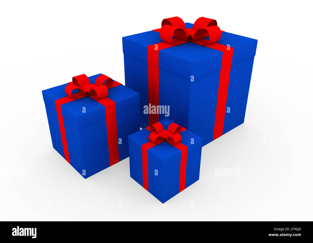 3d blue red gift box Stock Photo - Alamy