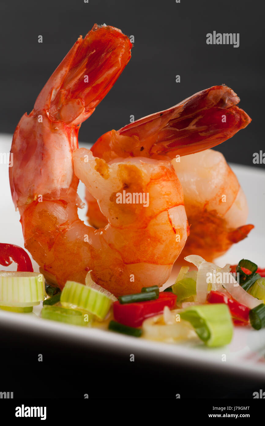 food aliment fish shrimp crab seafood two orange shine shines bright ...