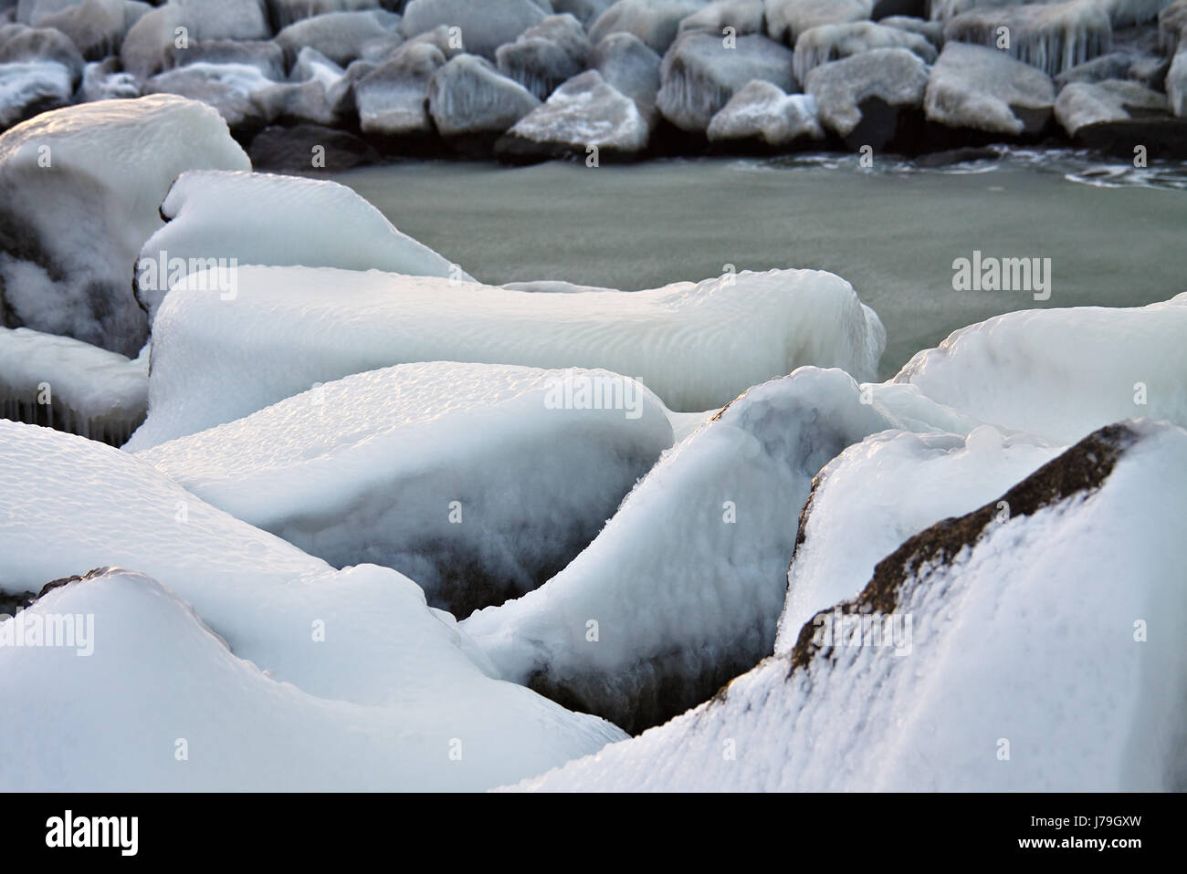 winter water baltic sea salt water sea ocean ice coast stones mole ...