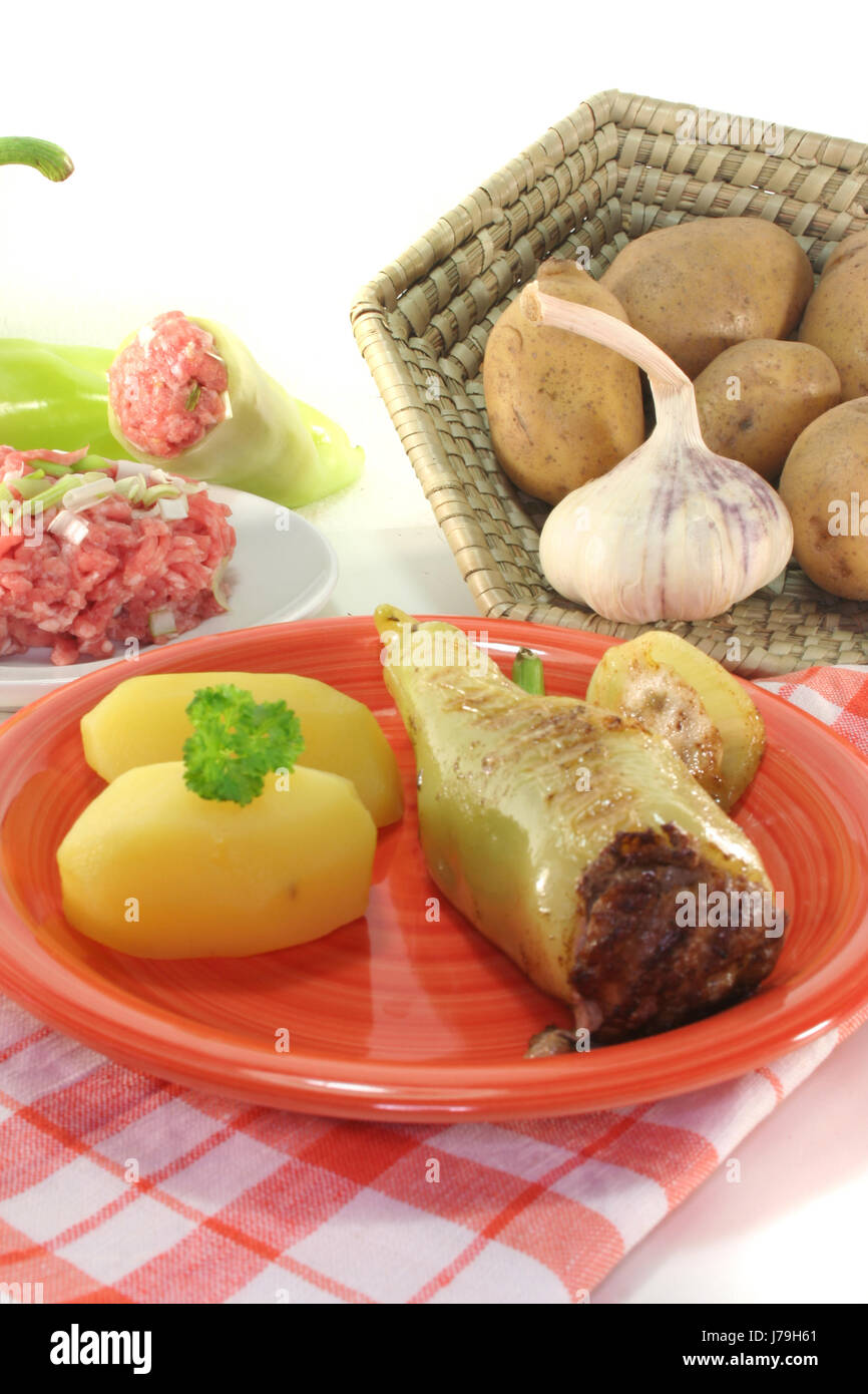 green mincemeat mince stuffed meat green classical vegetable paprika ...