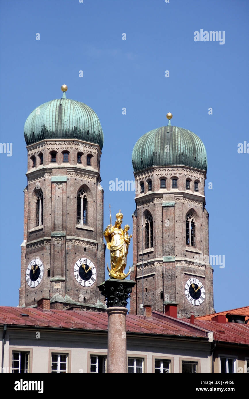 church munich tower travel temple city town monument statue cathedral ...