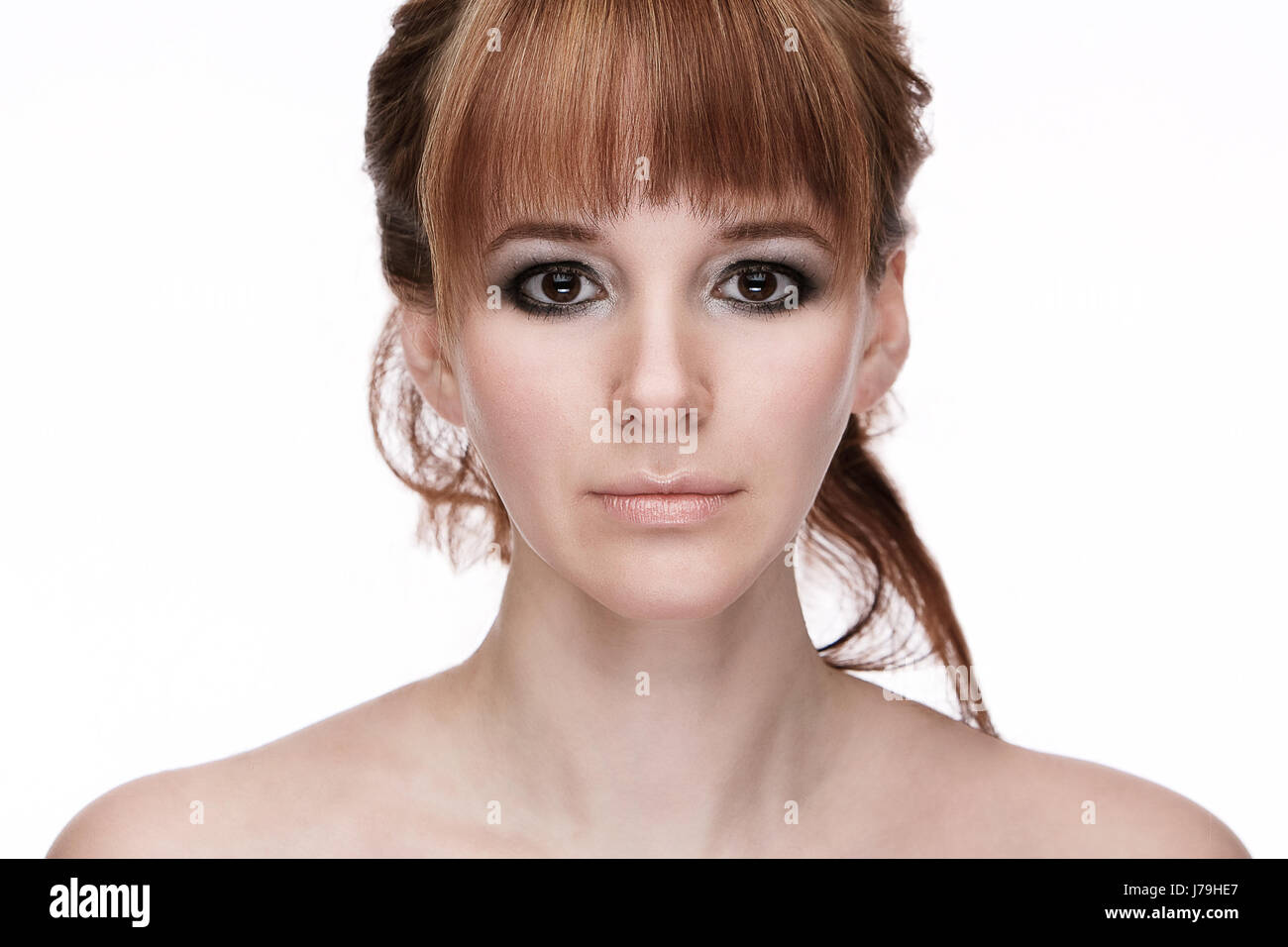 woman face portrait sad look glancing see view looking peeking looking ...