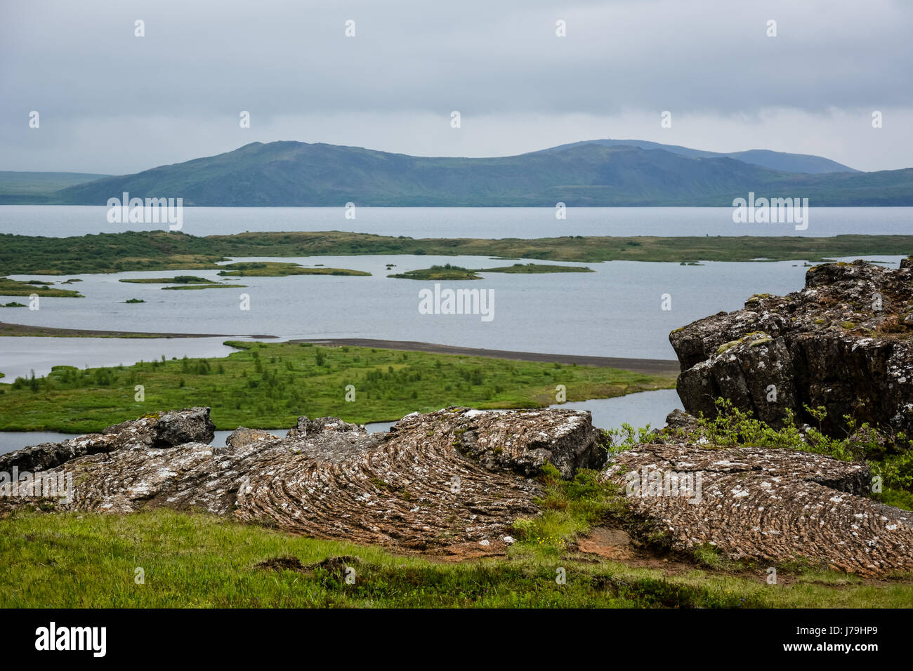 View of Pingvellir or Thingvellir National Park in summer in Iceland ...