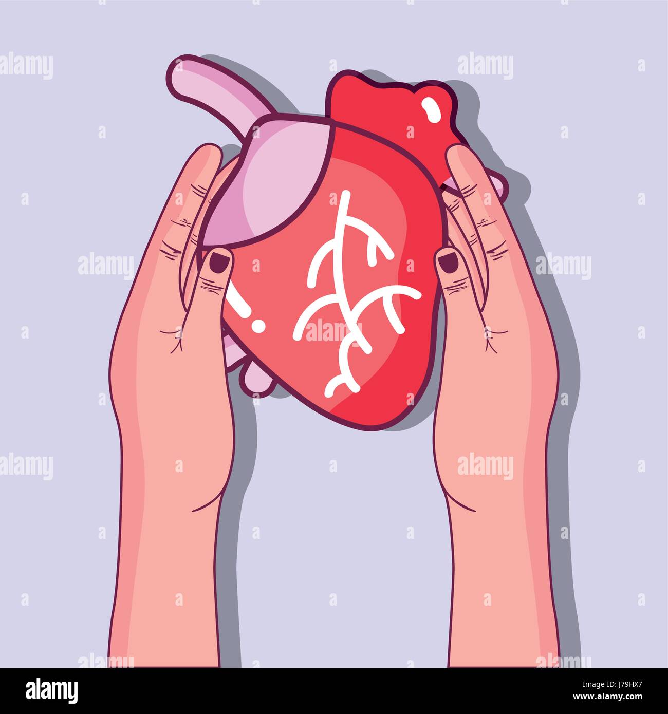 heart organ in the hands to healthy treatment Stock Vector Image & Art ...