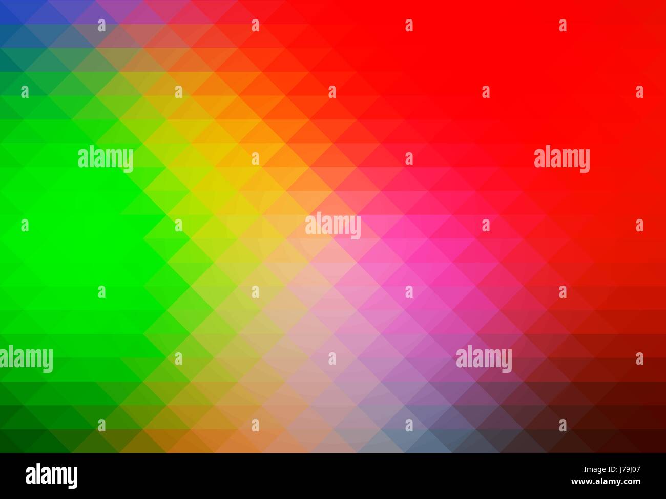Green blue red abstract geometric background with rows of triangles ...