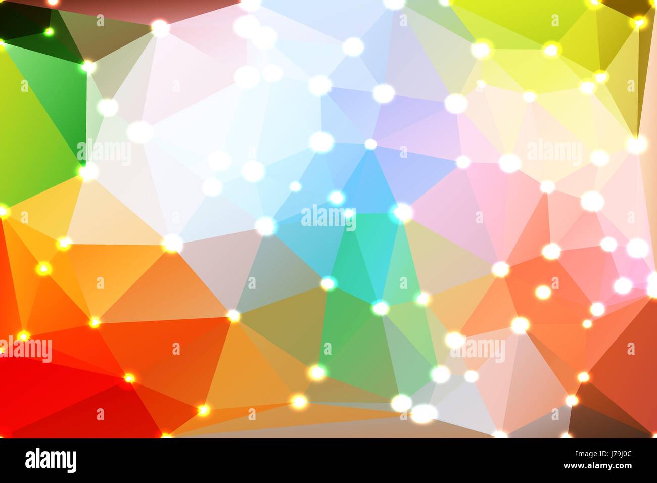 Rainbow colors abstract low poly geometric background with defocused ...