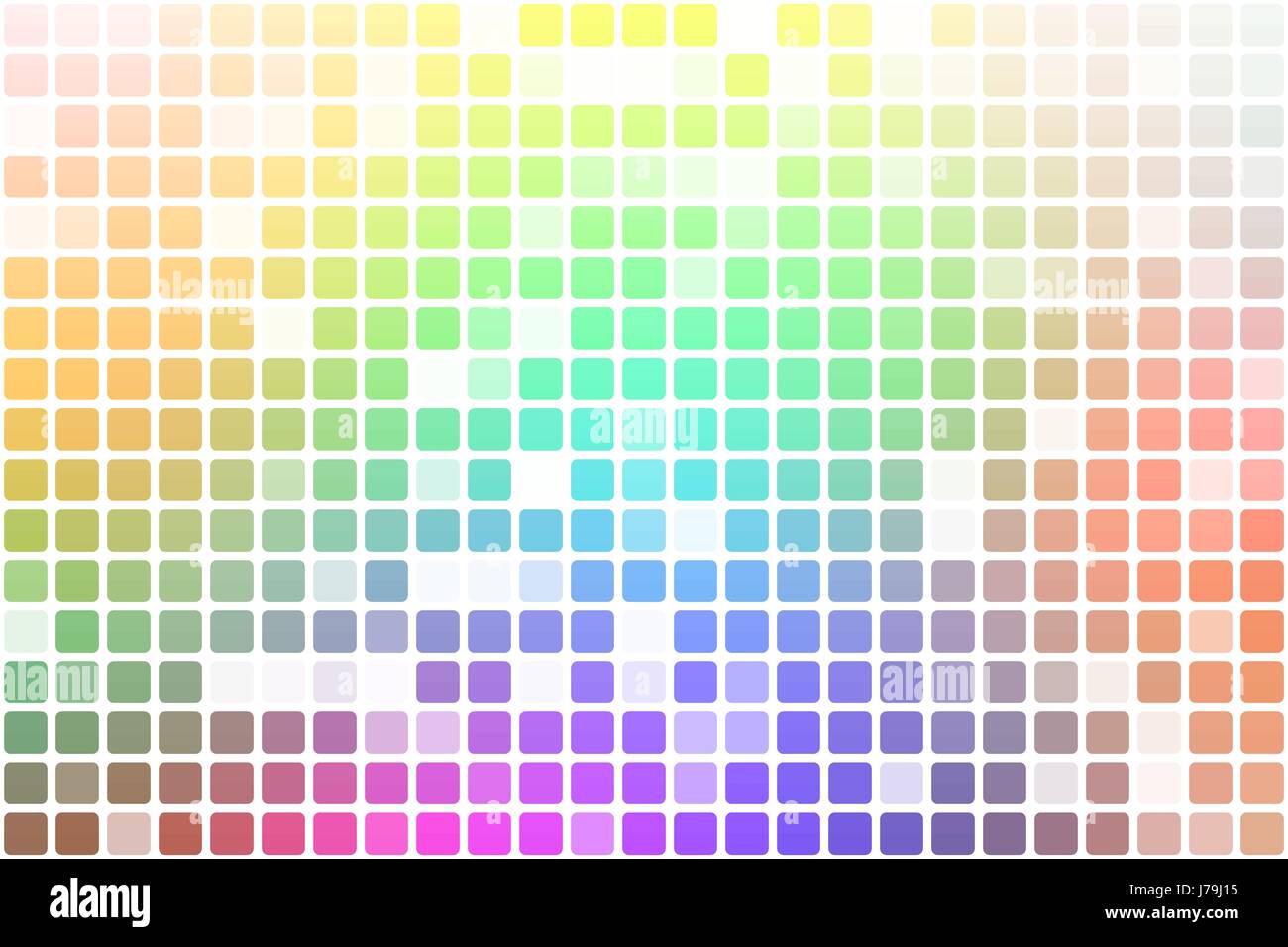 Light rainbow occasional opacity vector square tiles mosaic over white ...