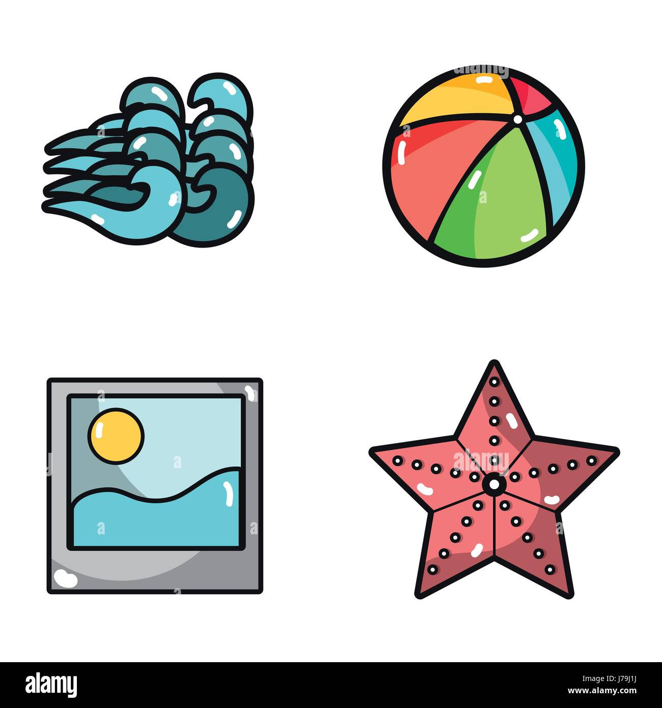 set activities in the summer vacation season Stock Vector Image & Art ...