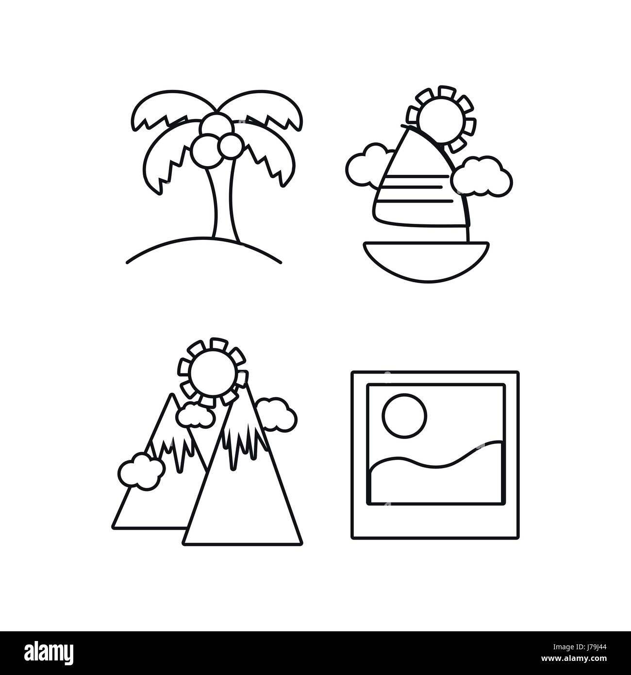 Hot summer day in the mountains Stock Vector Images - Alamy