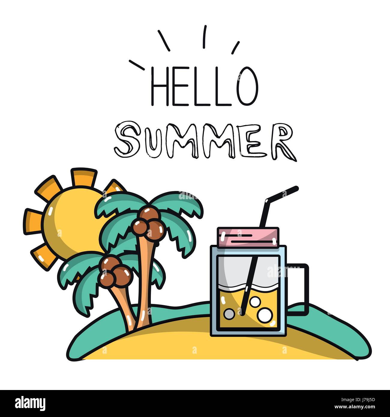 Palms on beach in Stock Vector Images - Alamy