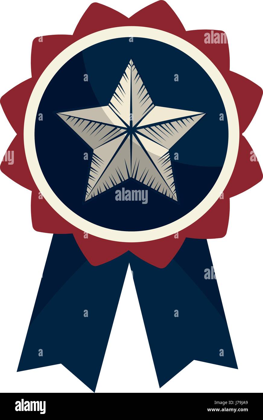 emblem with star inside and ribbon design Stock Vector Image & Art - Alamy