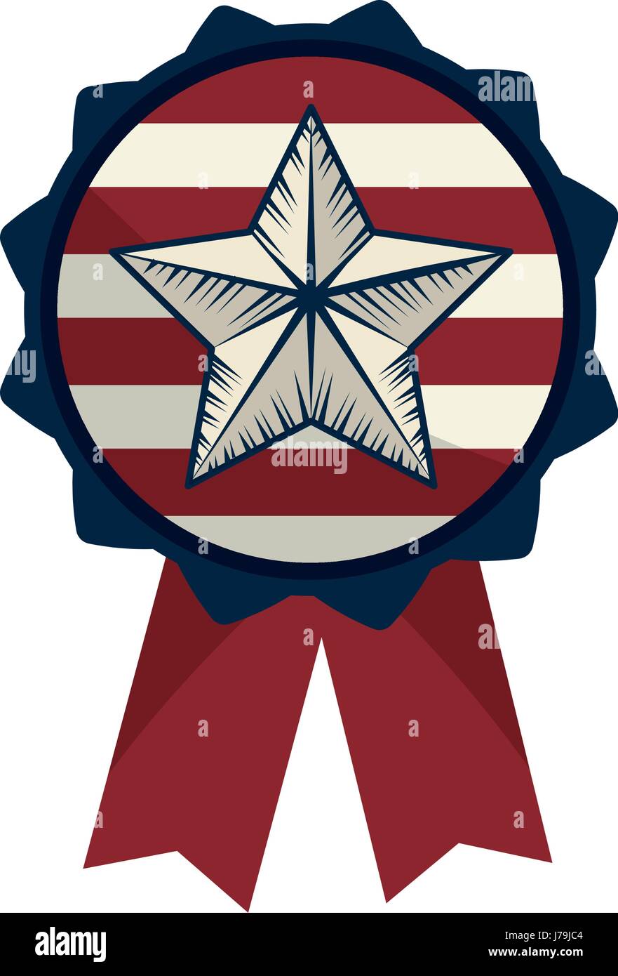 emblem with star inside and ribbon design Stock Vector Image & Art - Alamy