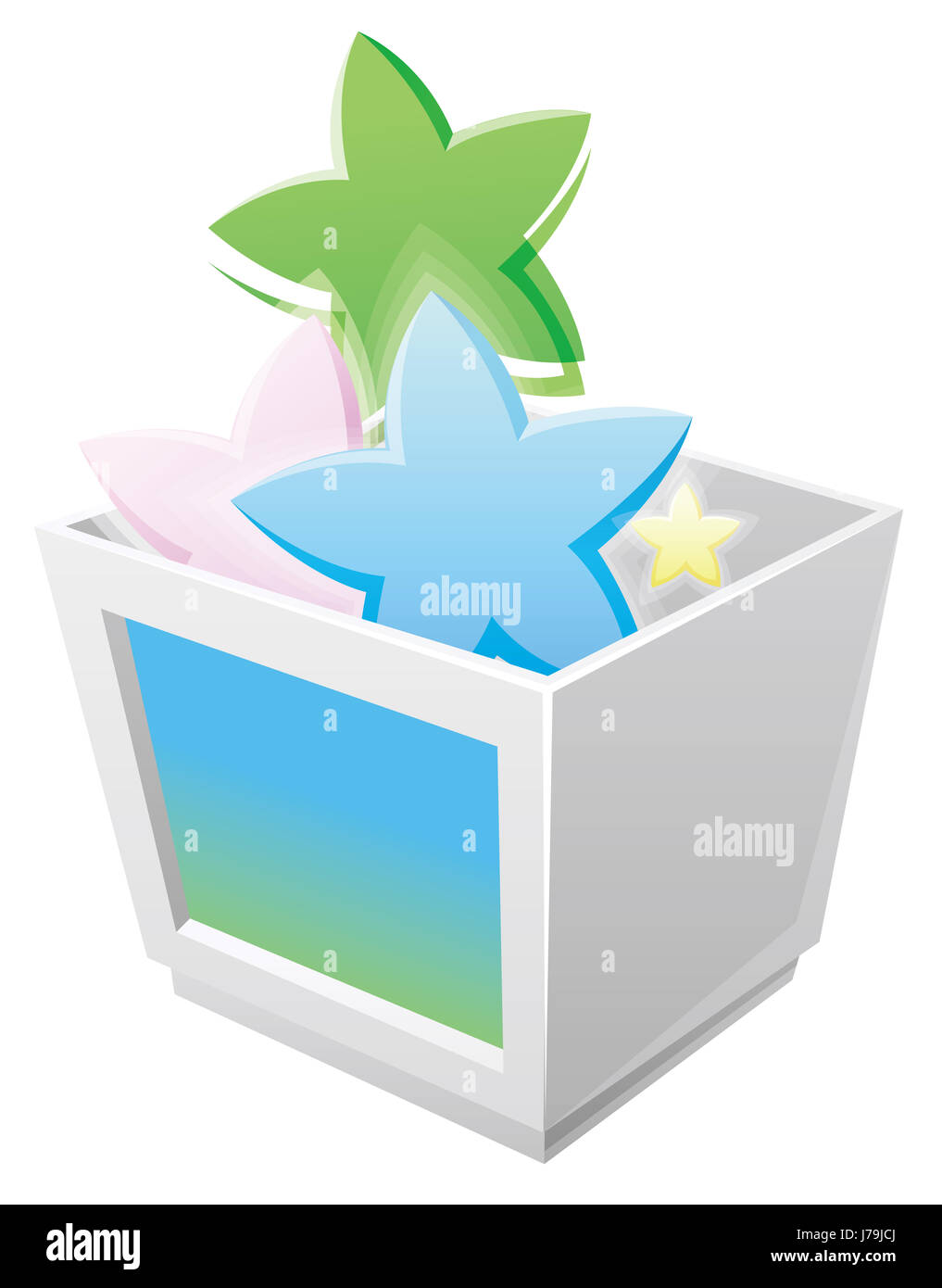 box boxes stars asterisks blue present order board objects isolated ...