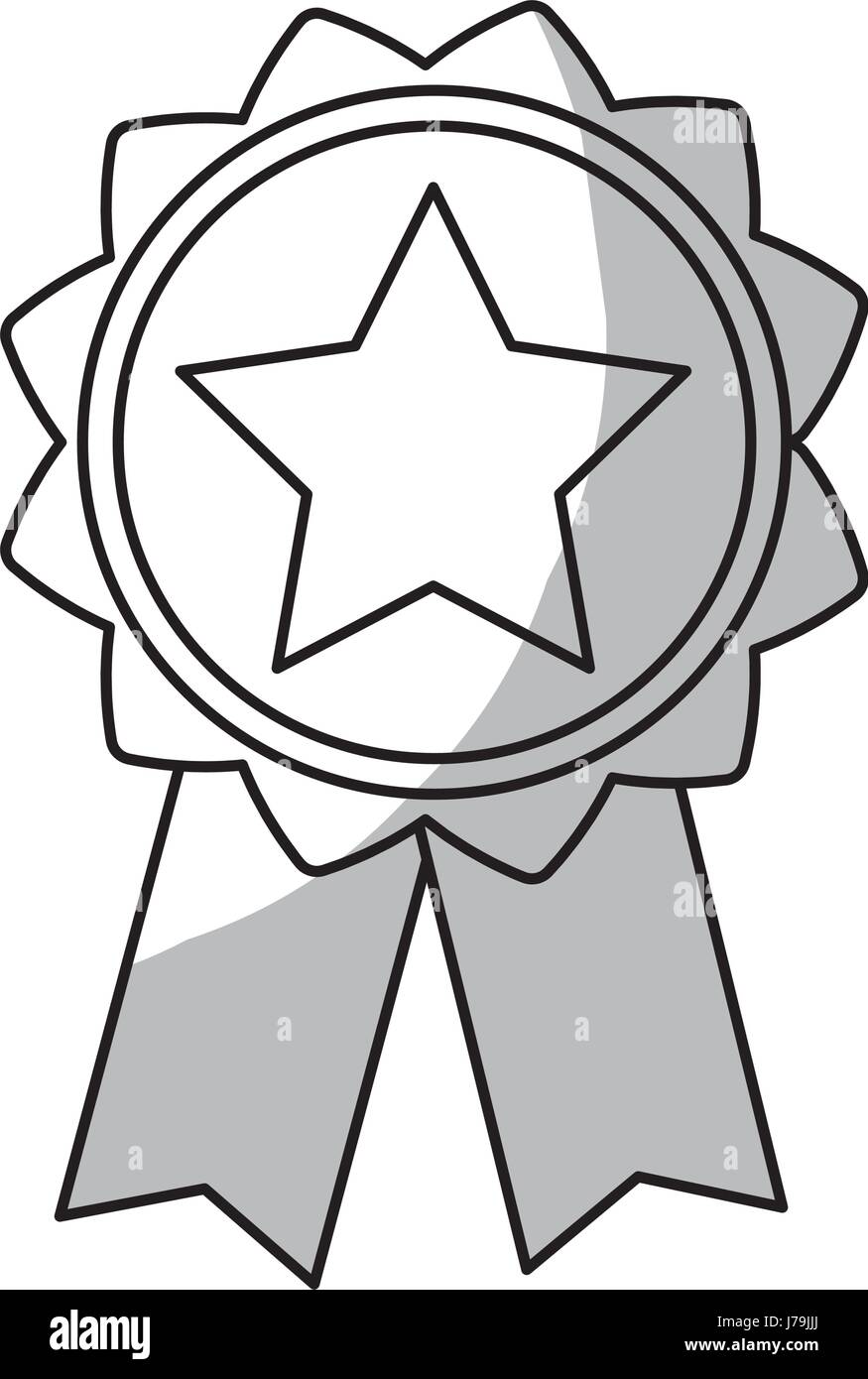 line emblem with star inside and ribbon design Stock Vector Image & Art ...