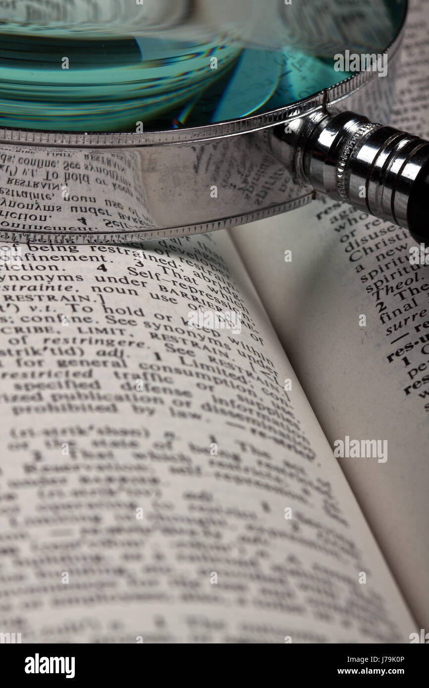 magnifier lexicon sheet of paper paper book english magnifying ...