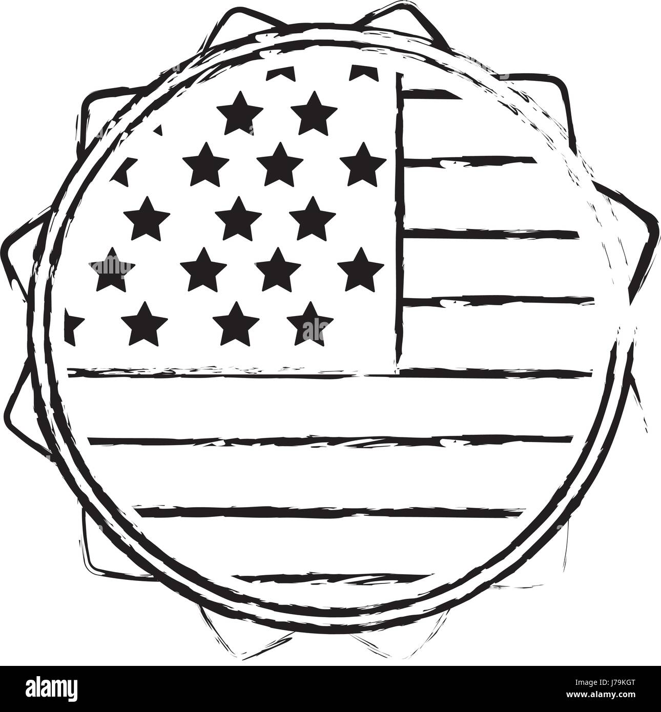 Usa flag symbol geography Black and White Stock Photos & Images - Alamy