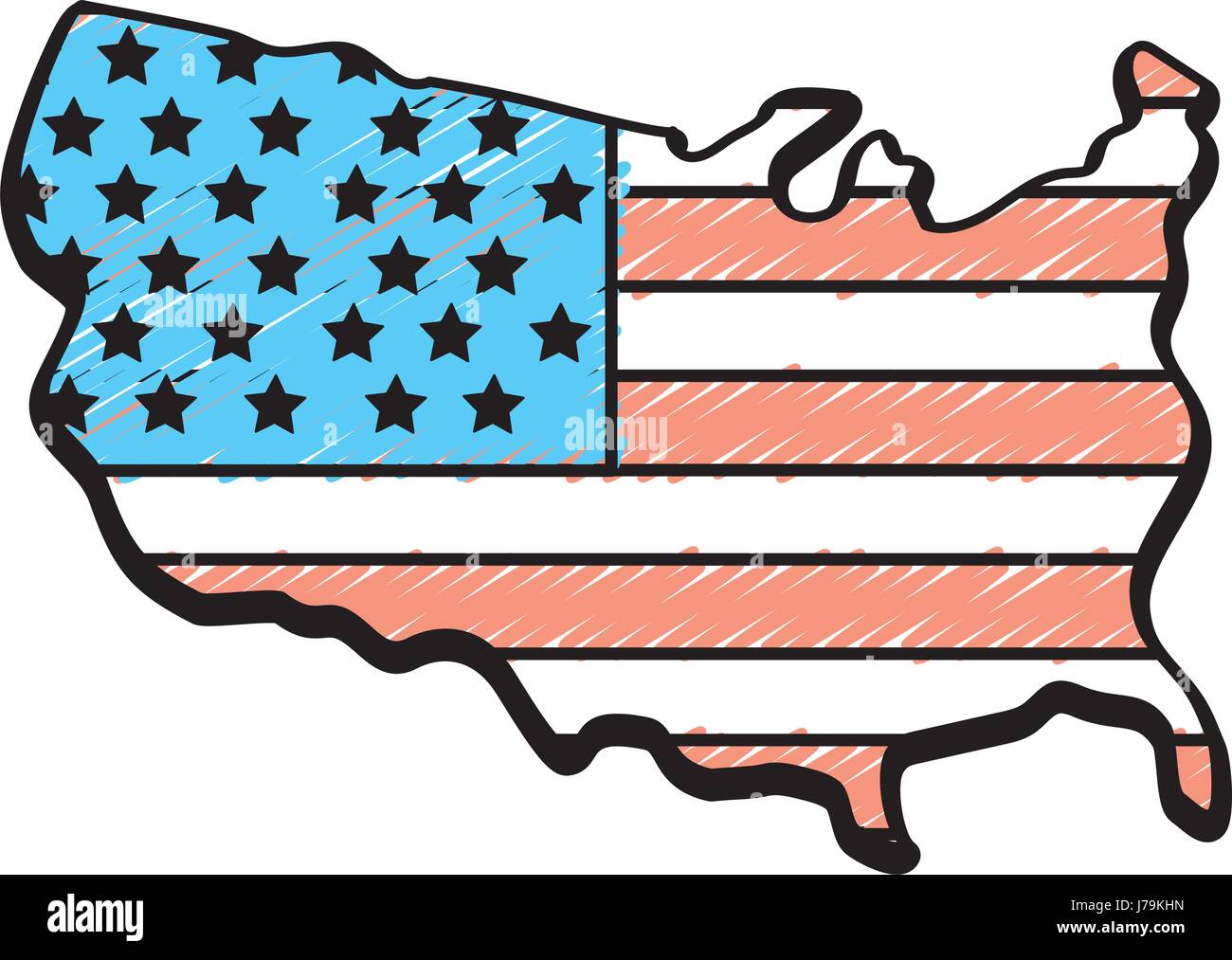 map with flag inside to celebrate patrotism Stock Vector Image & Art ...
