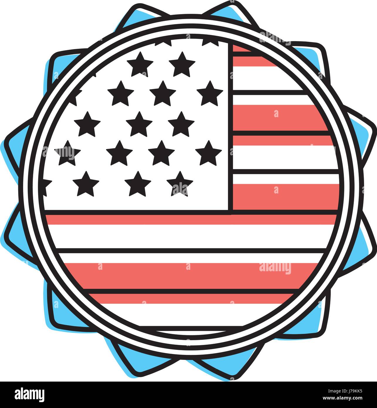 emblem with flag of usa inside Stock Vector Image & Art - Alamy