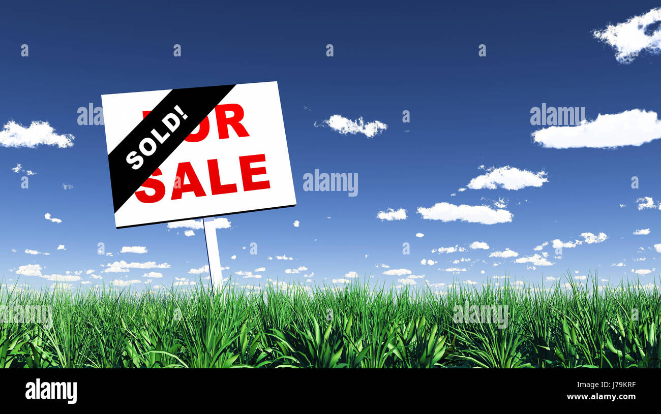 sign in the grass - sold Stock Photo - Alamy