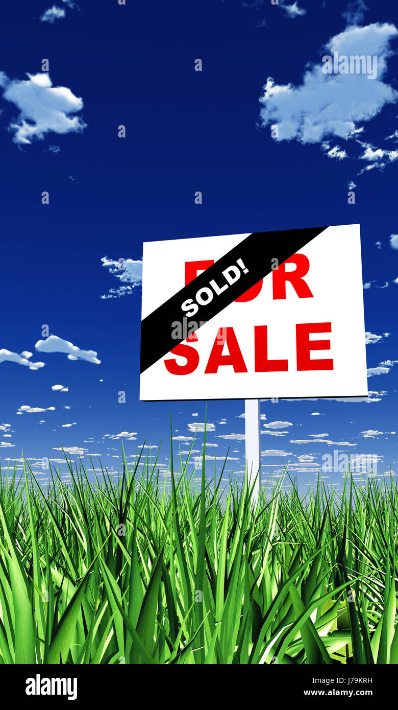 sign in the grass - sold 02 Stock Photo - Alamy