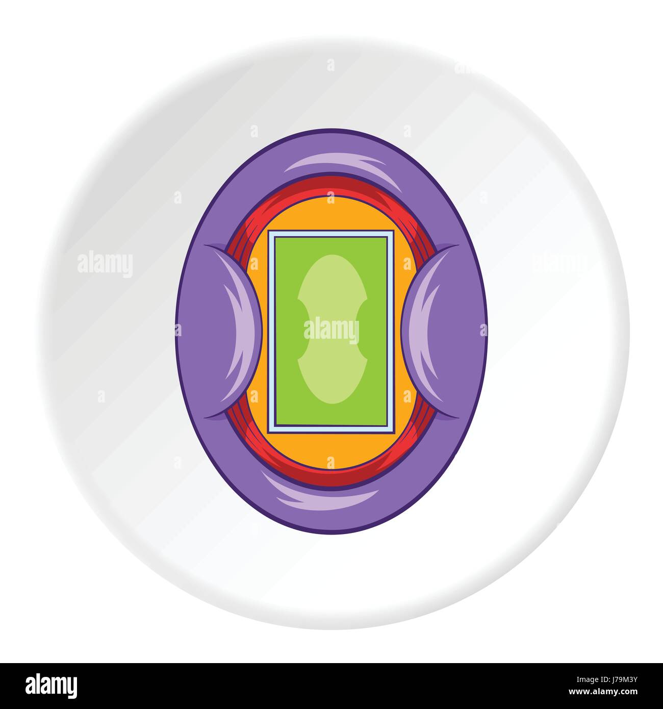 Oval football stadium icon in cartoon style isolated on white circle ...
