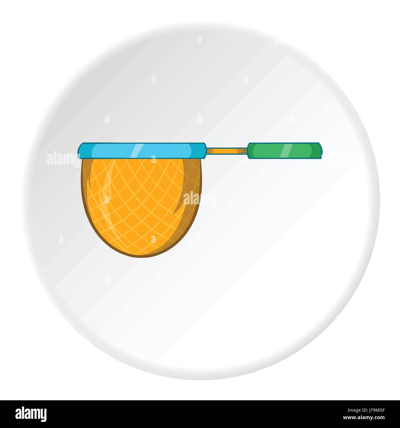 Net for catching fish icon in cartoon style isolated on white circle ...