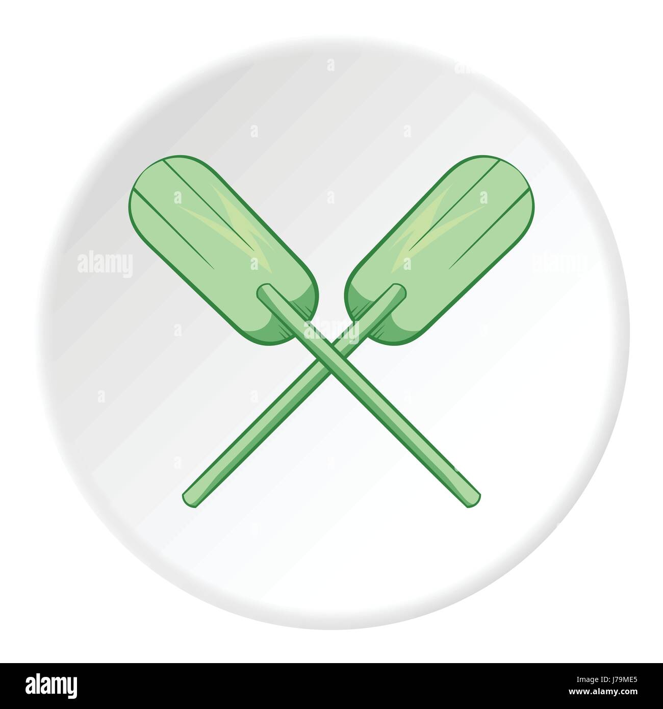 Paddles icon in cartoon style isolated on white circle background ...