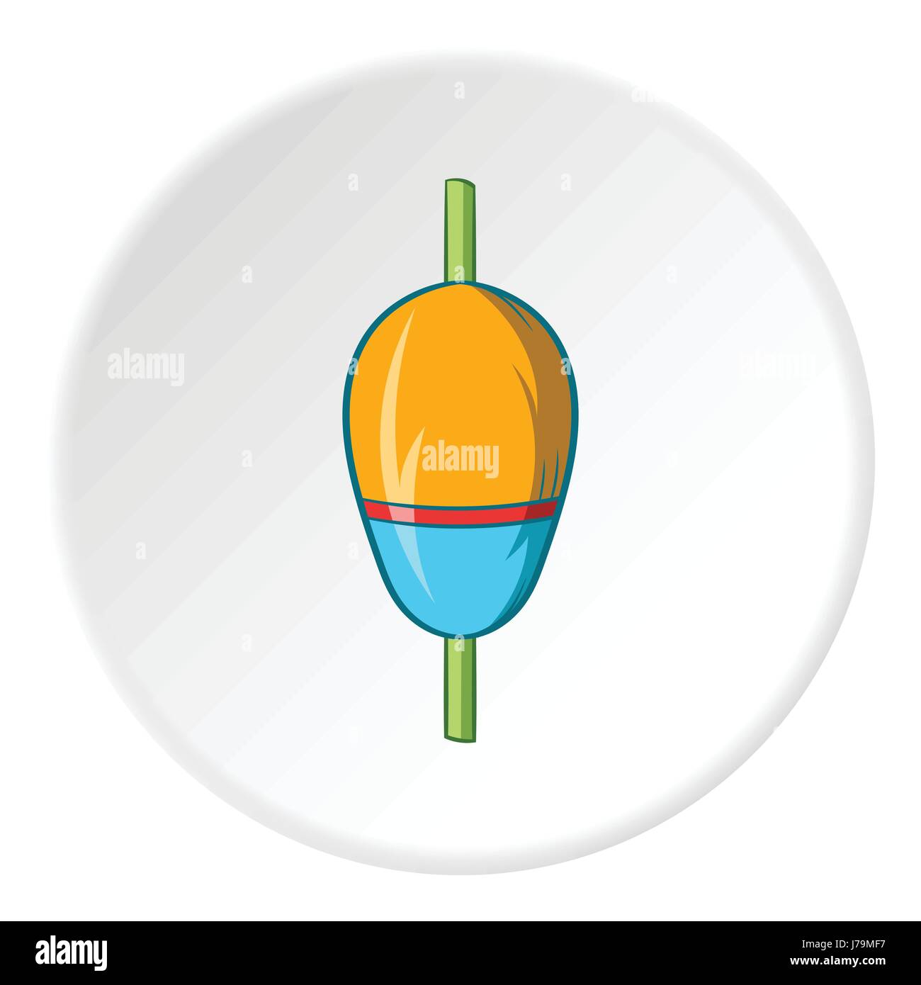 Bobber icon in cartoon style isolated on white circle background ...