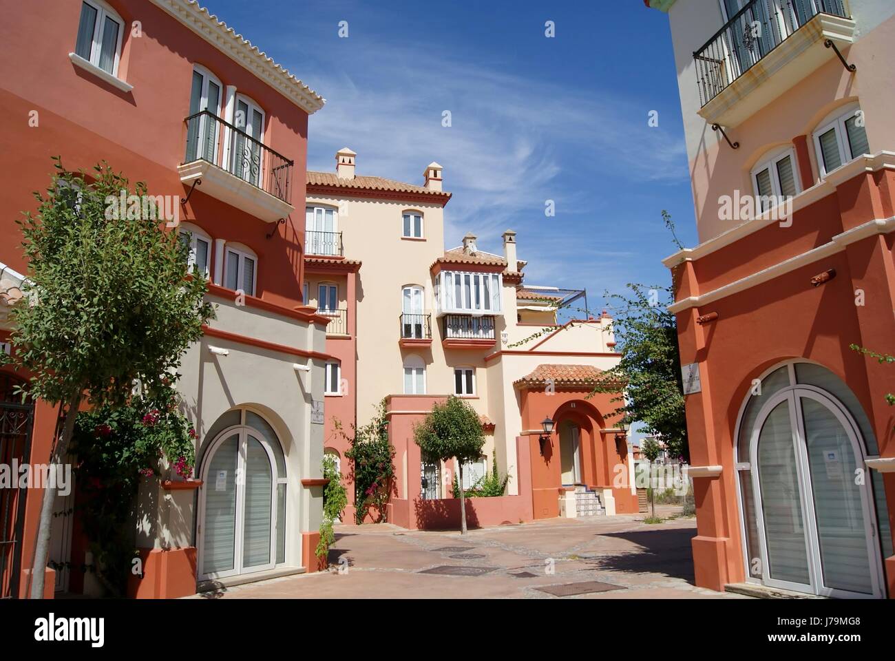 buildings houses colour painted color street road blue house building ...