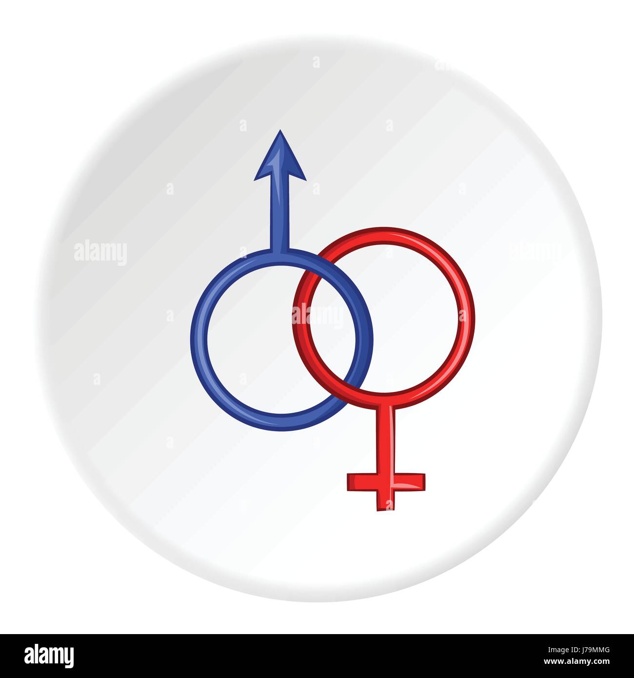 Sign man and woman icon in cartoon style isolated on white circle ...