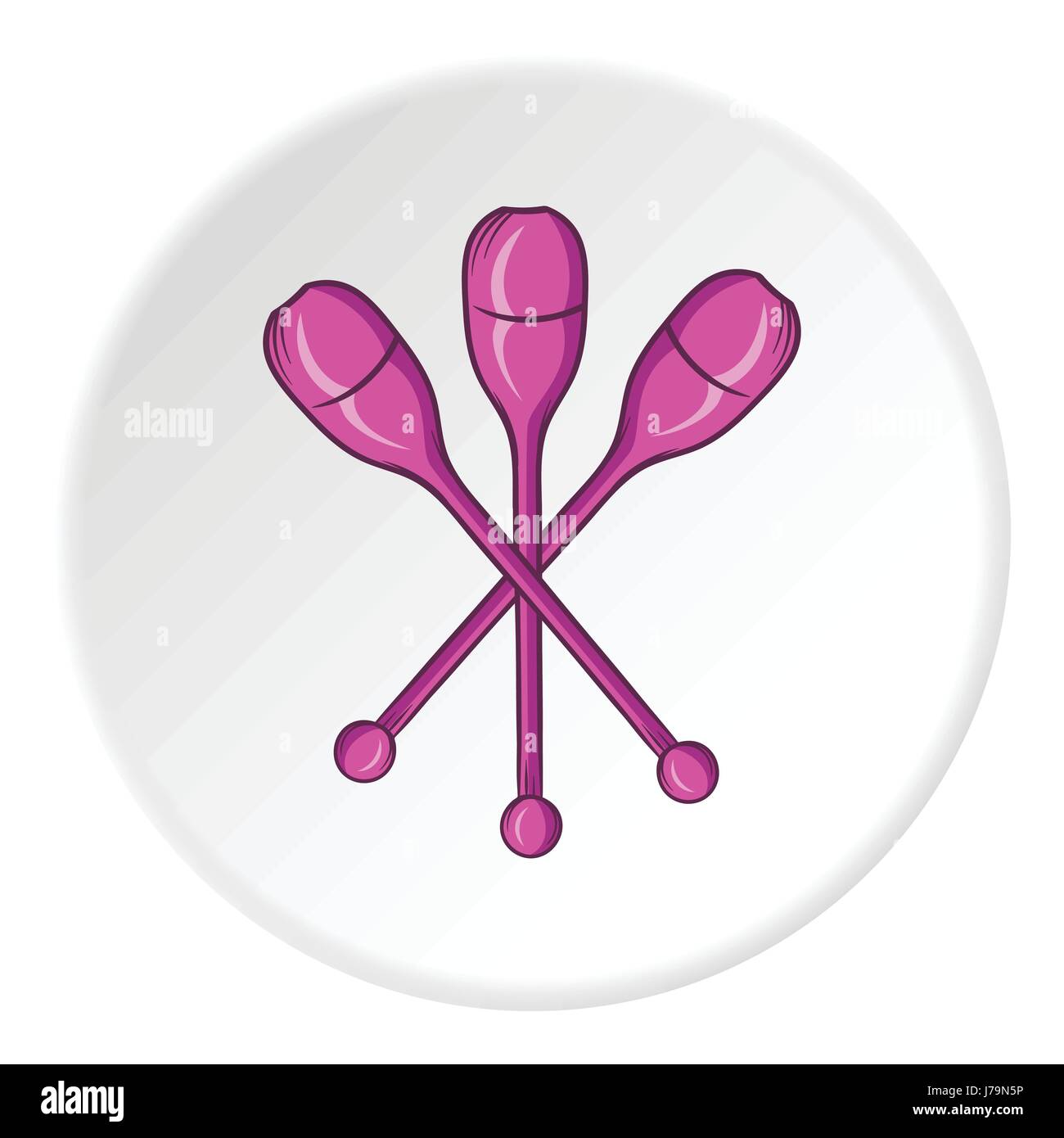 Devil sticks icon in cartoon style isolated on white circle background ...