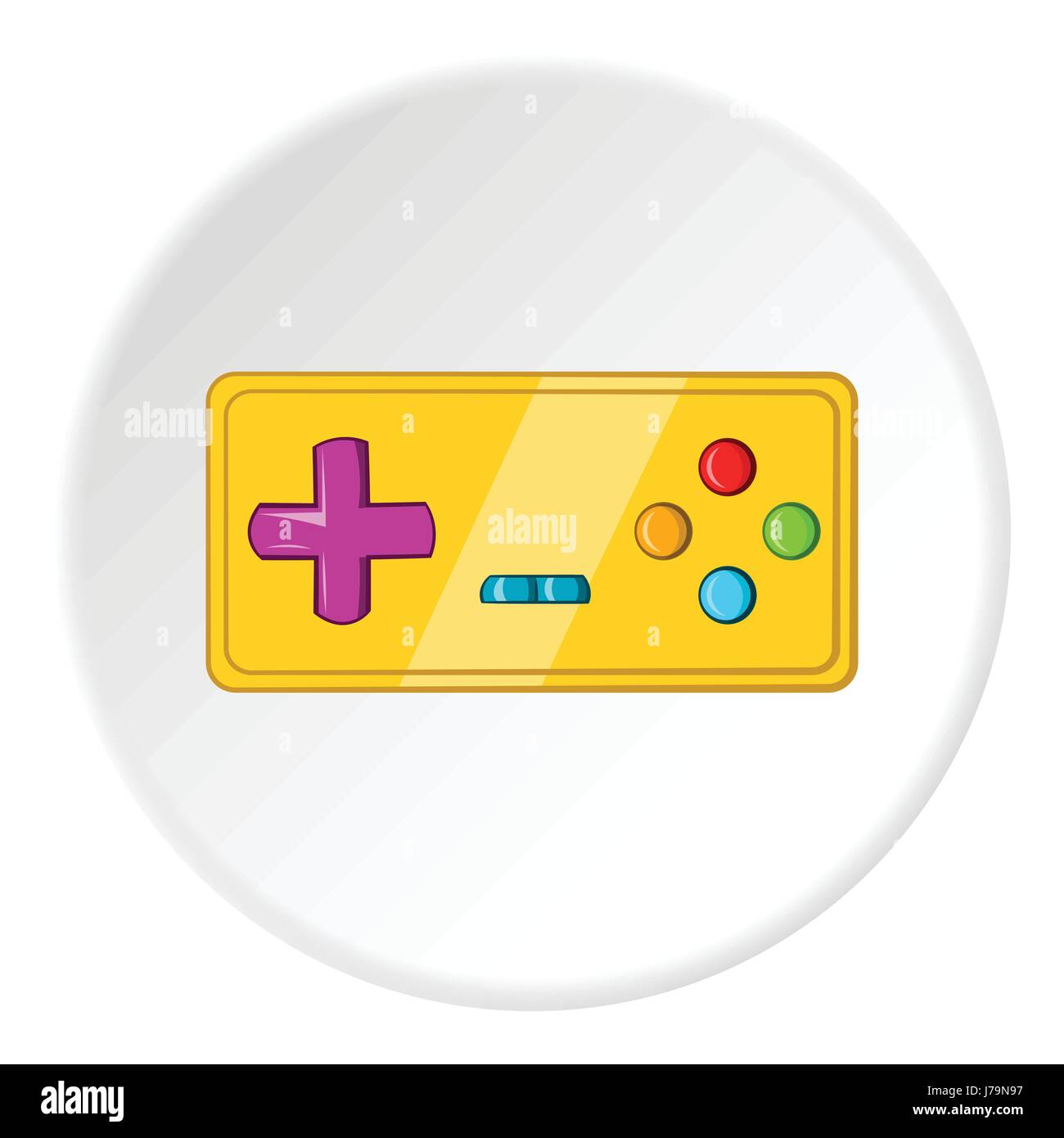 Joystick icon in cartoon style isolated on white circle background ...