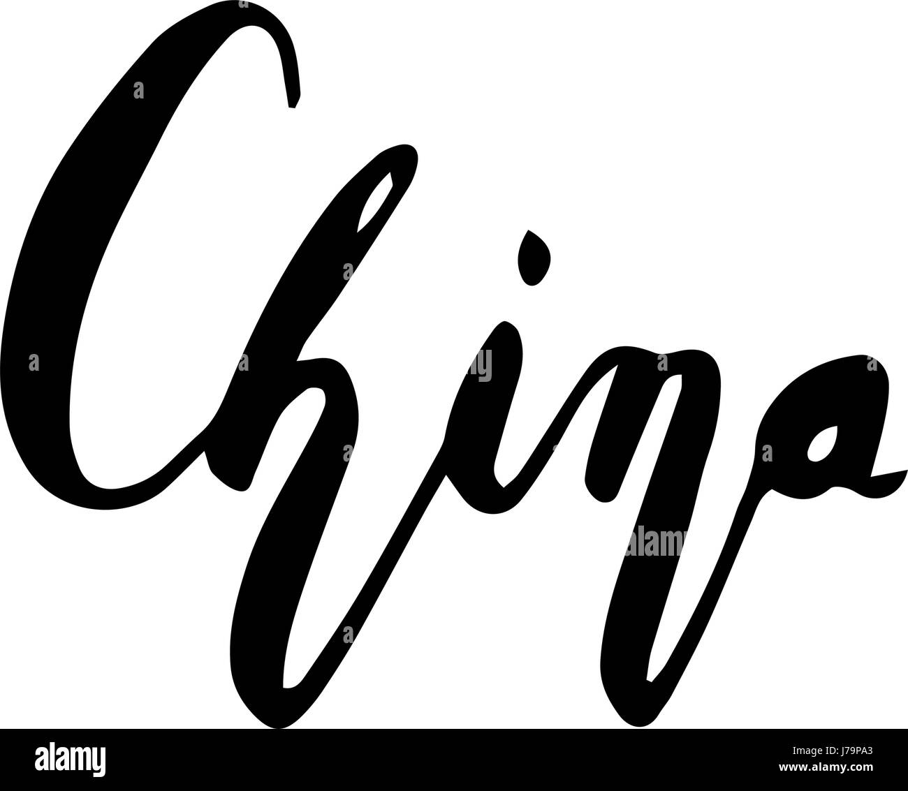 Handwritten China lettering. Modern brush style. Isolated on white ...